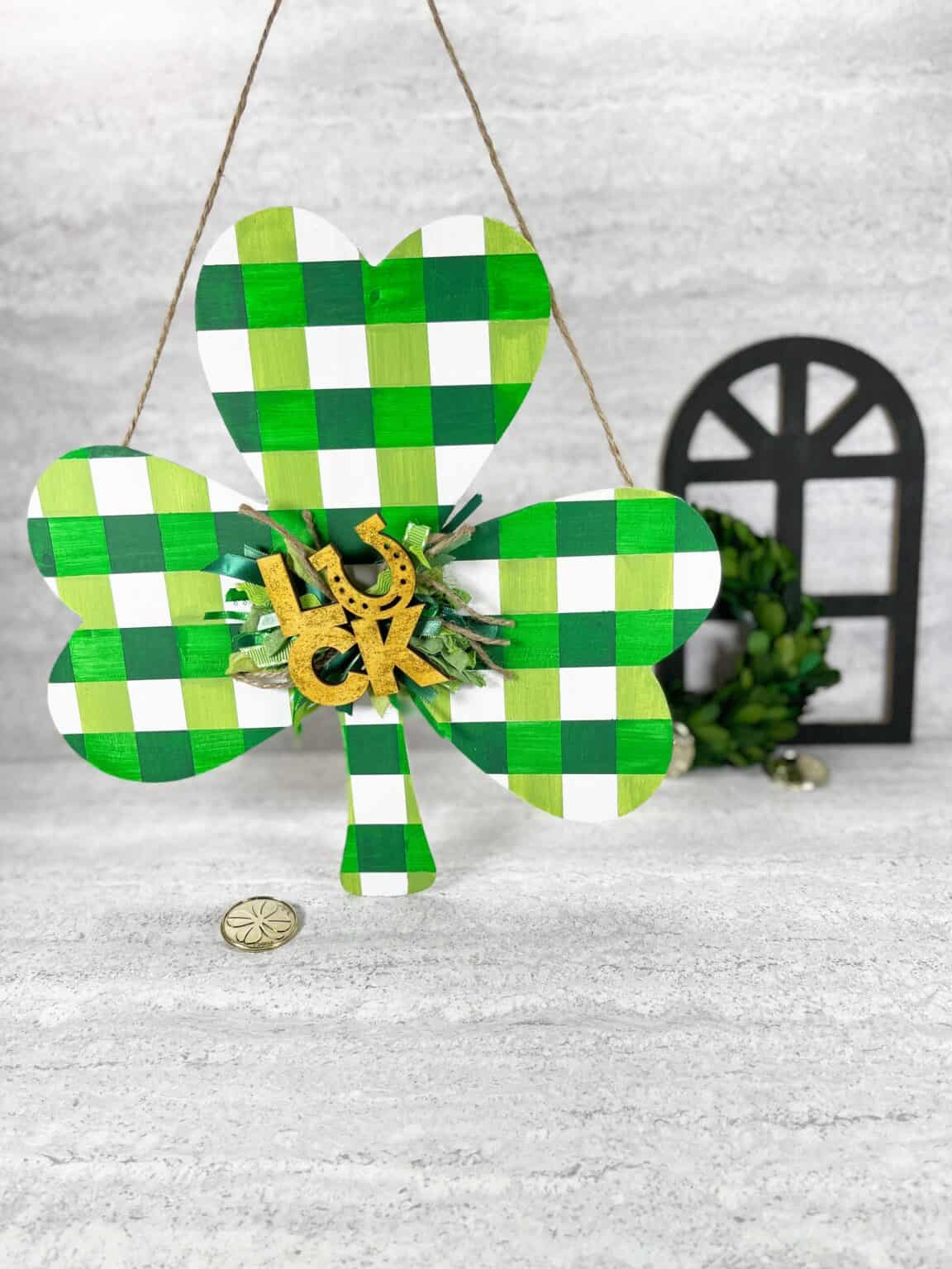 DIY Dollar Store Buffalo Plaid Shamrock | Tiny Tree Decor 2026